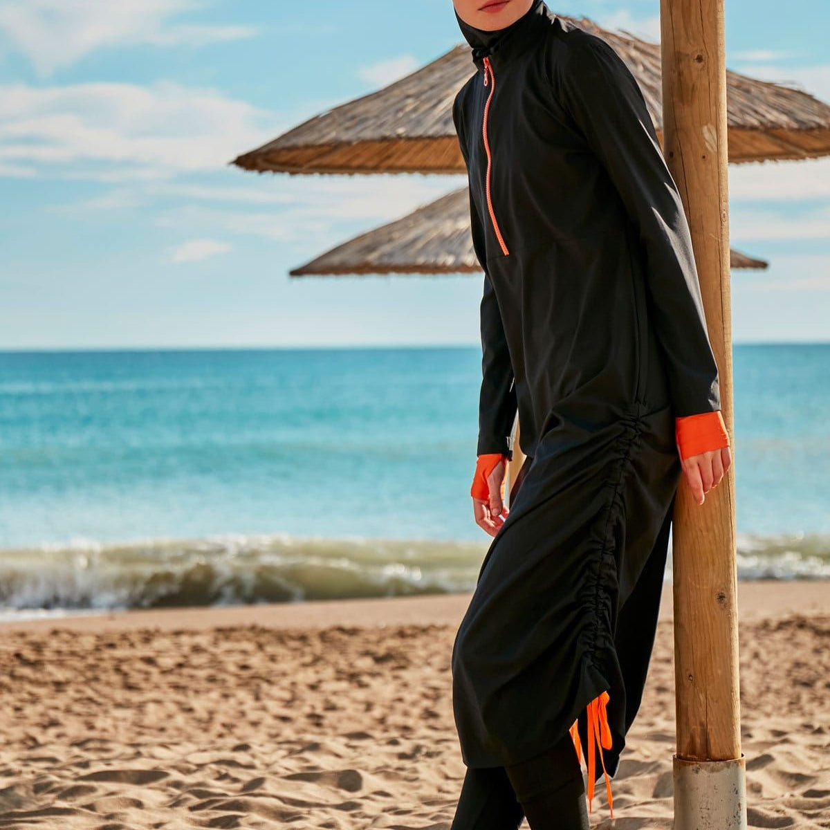 Woven Black Burkini Modest Swimwear M2414 – Marina Swimwear