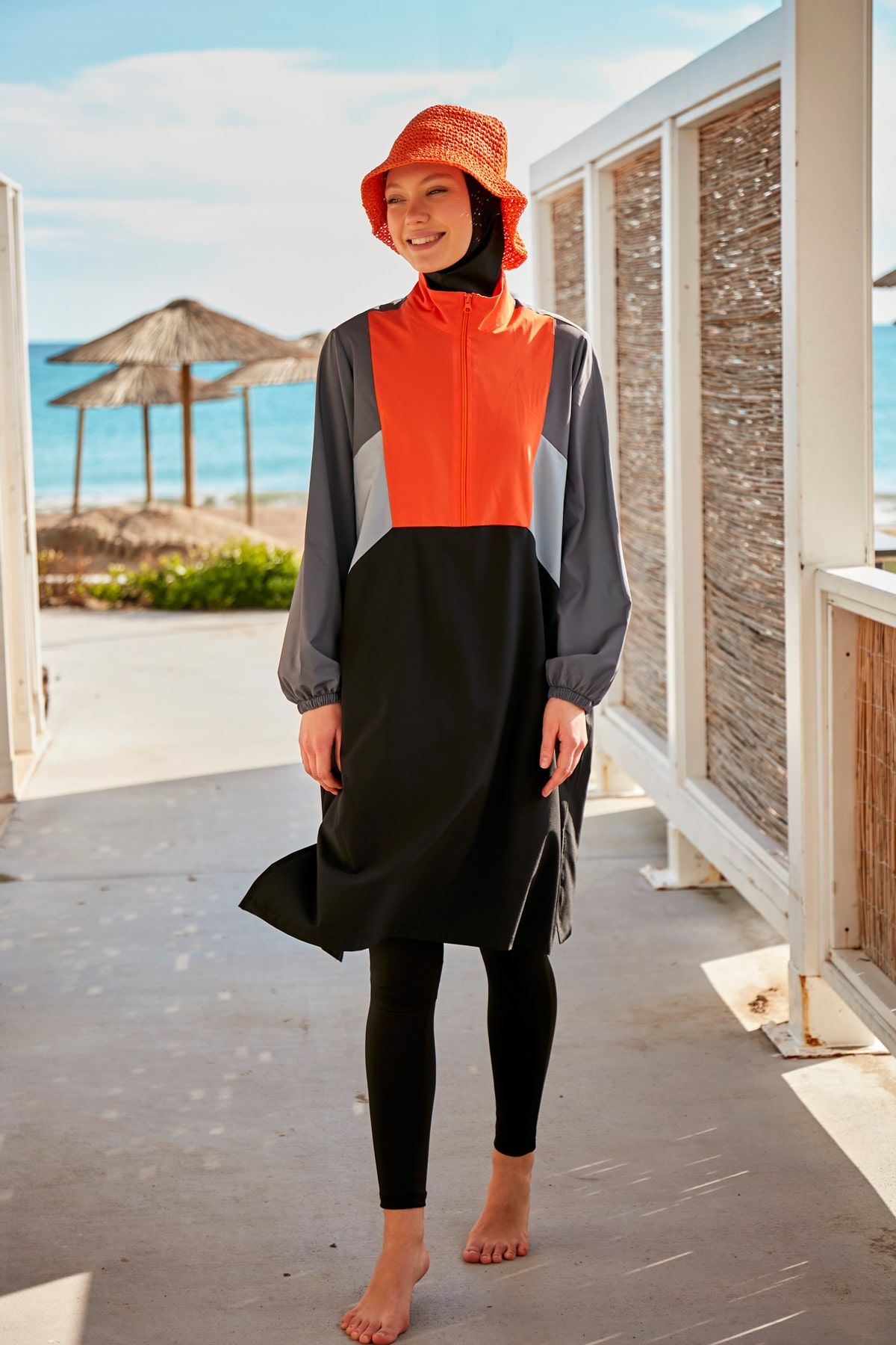 Woven Black Burkini Modest Swimwear M2430 – Marina Modest